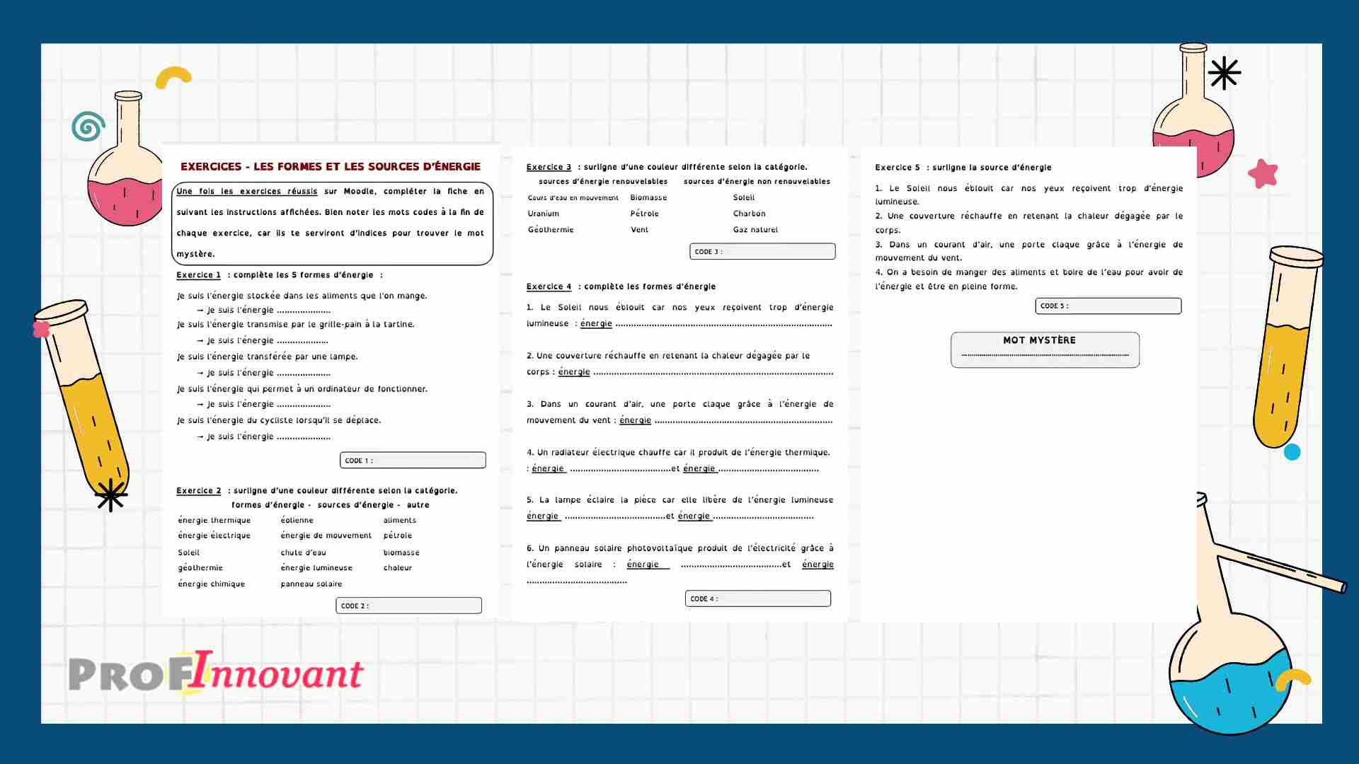 Physique chimie 6ème : cours et exercices à imprimer - Prof Innovant Physique chimie 6ème : cours et exercices à imprimer - Prof Innovant